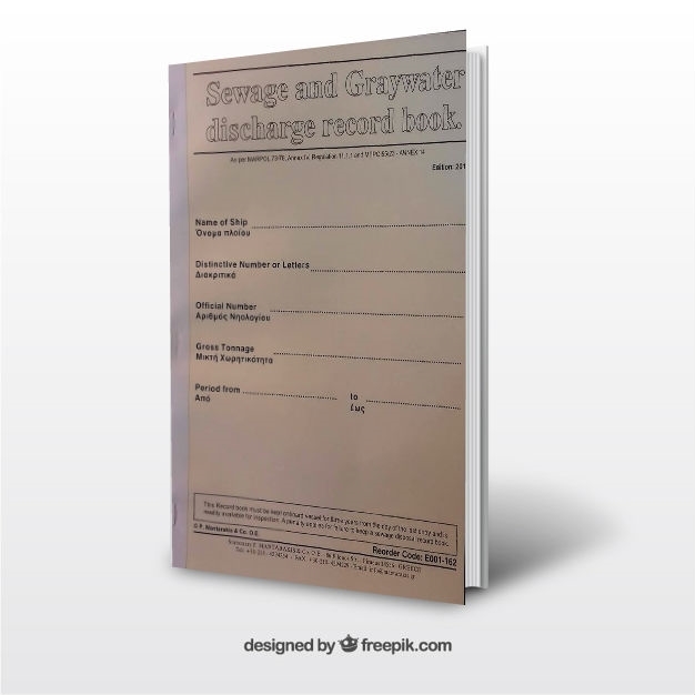 PanMan Trading EOOD - Eshop. SEWAGE AND GRAYWATER DISCHARGE RECORD BOOK